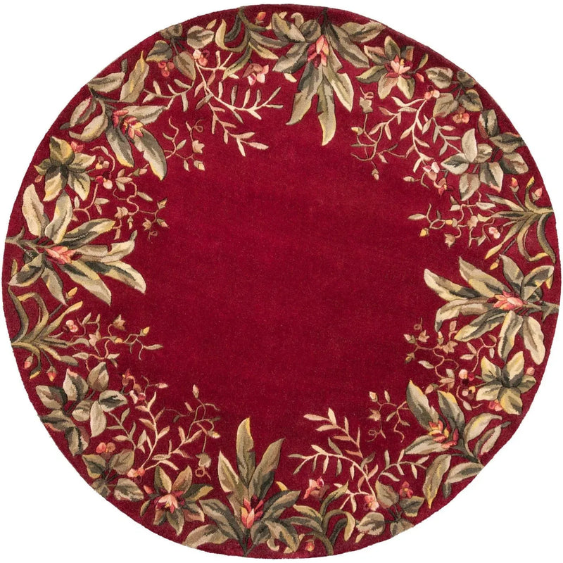 Emerald 9017 Ruby Tropical Border Area Rug - Rug & Home