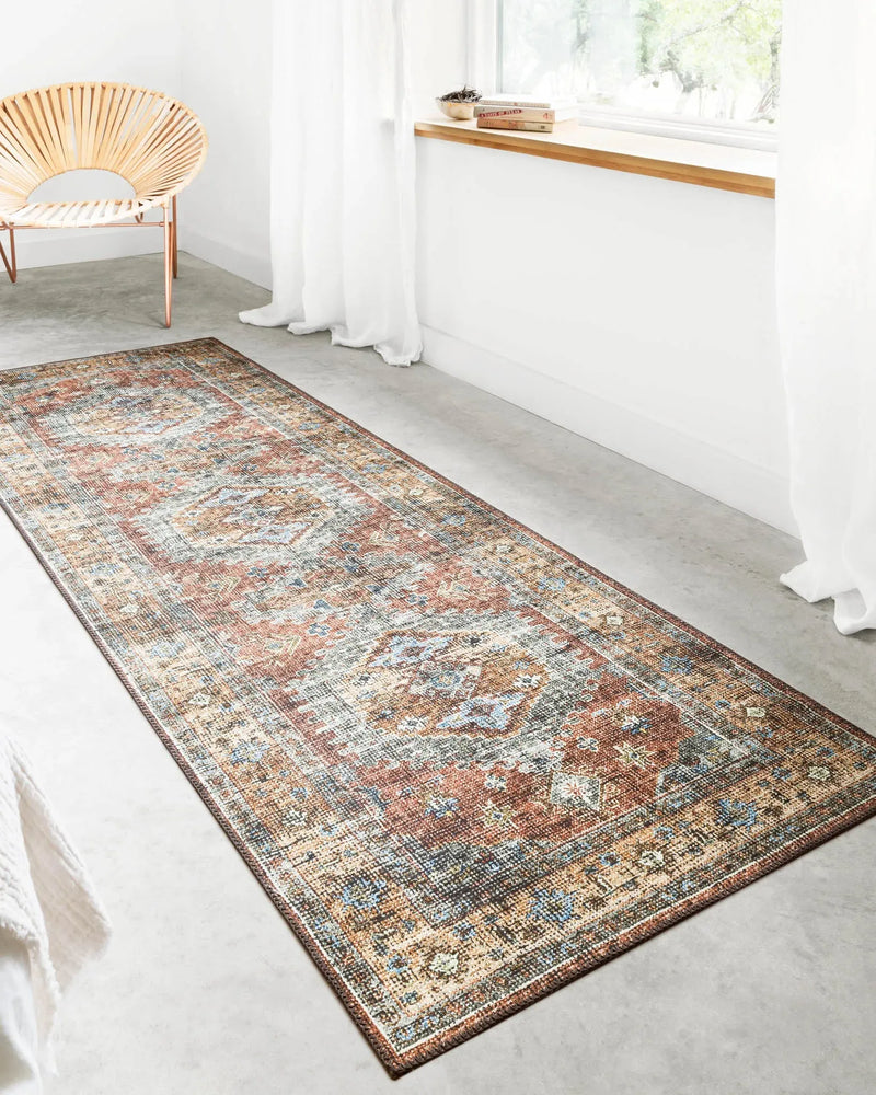 Skye SKY-07 Terracotta/Sky Rug - Rug & Home- Rectangle 3.5 x 5.5 | Area ...